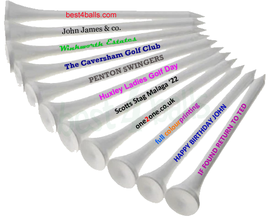 Personalised Wooden White Golf Tees, 500 pack at Best4Balls