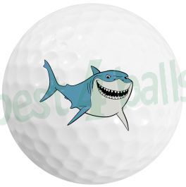 Personalised Cartoon Shark Golf Balls, 12 ball pack at Best4Balls