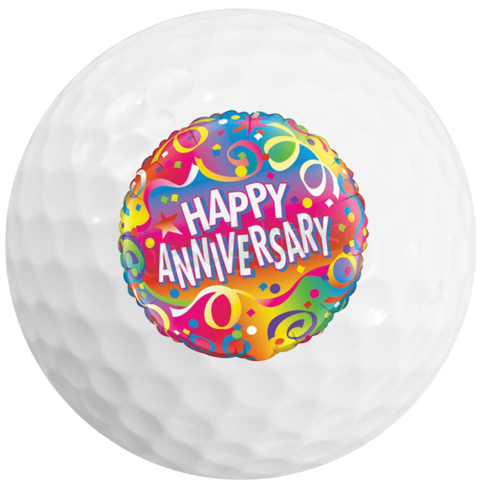 Personalised Happy Anniversary Golf Balls, 12 ball pack at Best4Balls