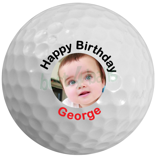 Personalised Photo Happy Birthday golf balls, 12 ball pack at Best4Balls