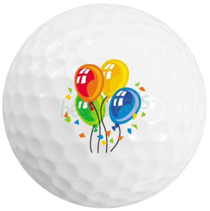 Personalised Happy Birthday Balloon Golf Balls, 12 ball pack at Best4Balls